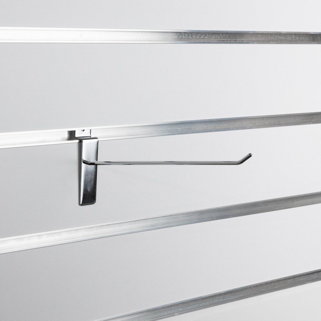 200mm Standard chrome slatwall hook - Dinya Shopfittings