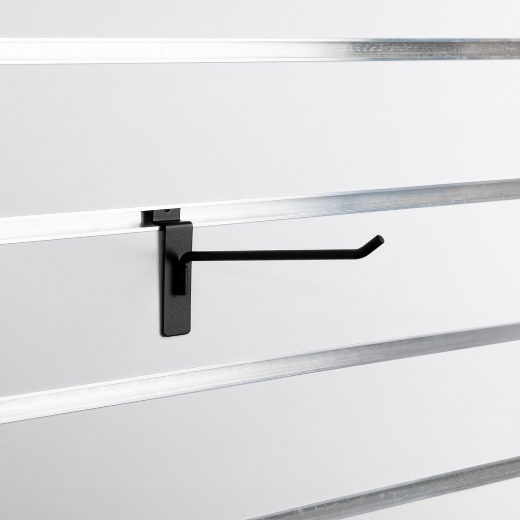 150mm Heavy duty black slatwall hook - Dinya Shopfittings
