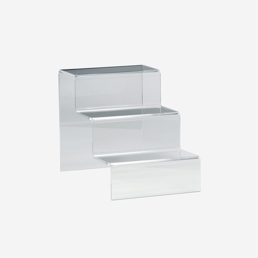 Acrylic shelf 3 tier riser counter display - Dinya Shopfittings