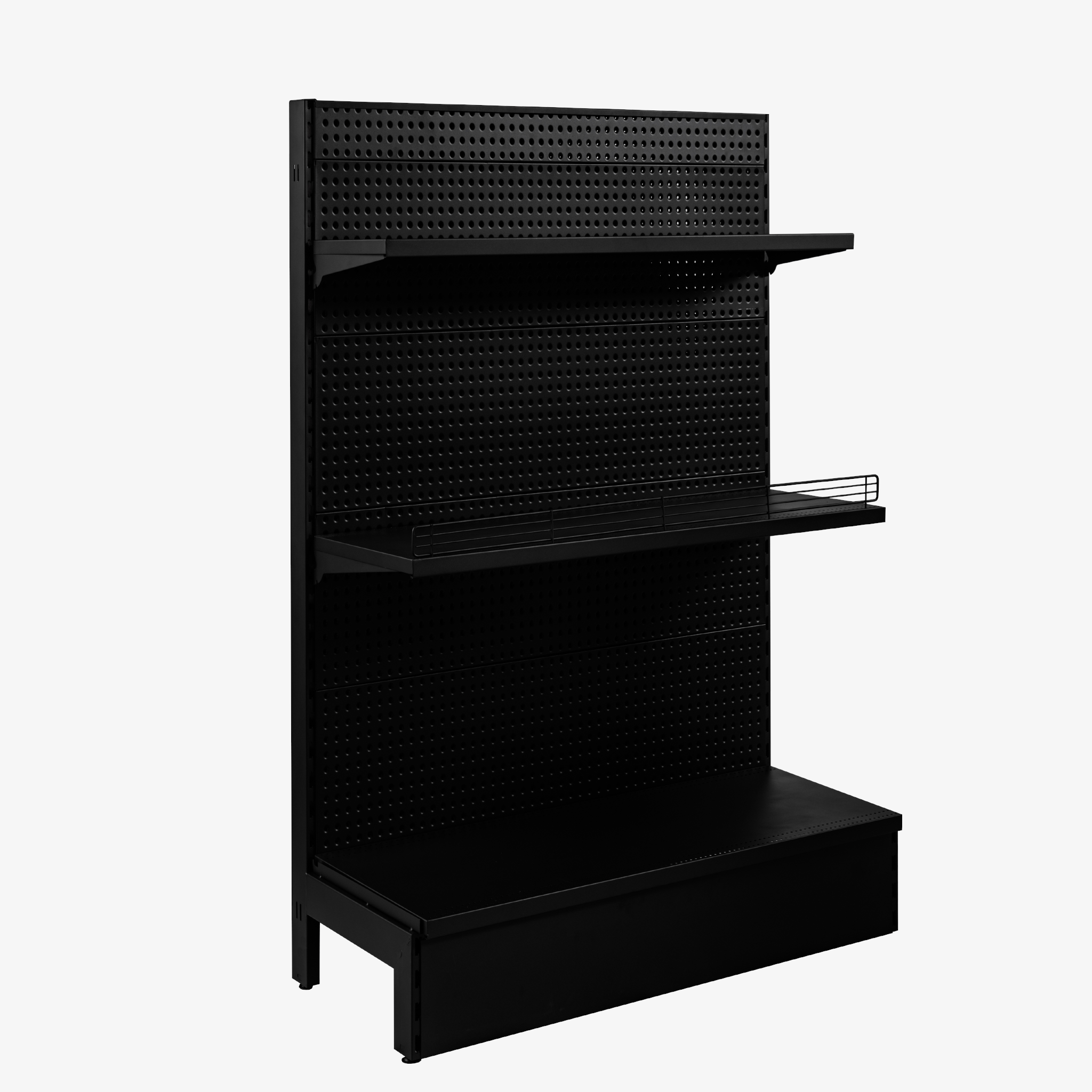 Black Single Sided Volcano Pegboard Gondola Shelving - 900mm Wide ...