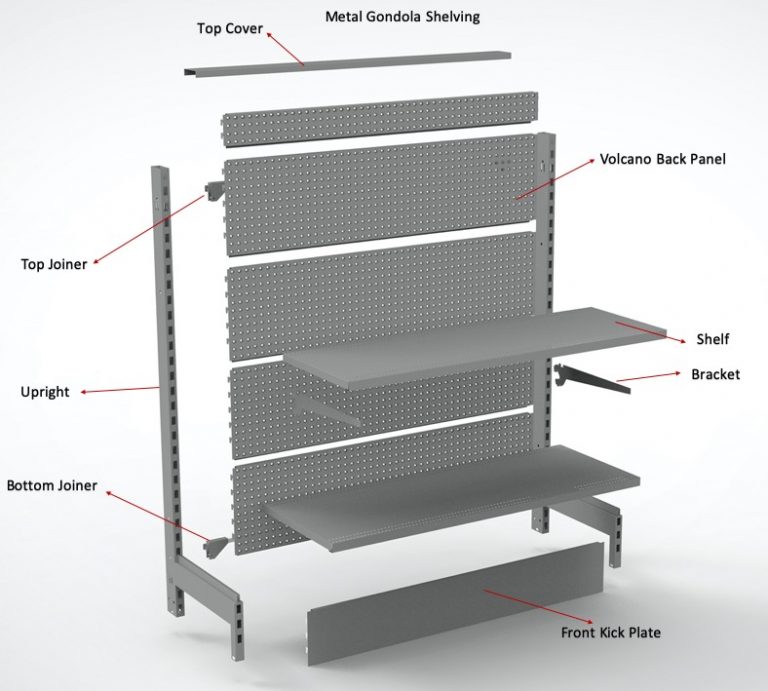 White Gondola Shelving Supports 1200mm - Dinya Shopfittings