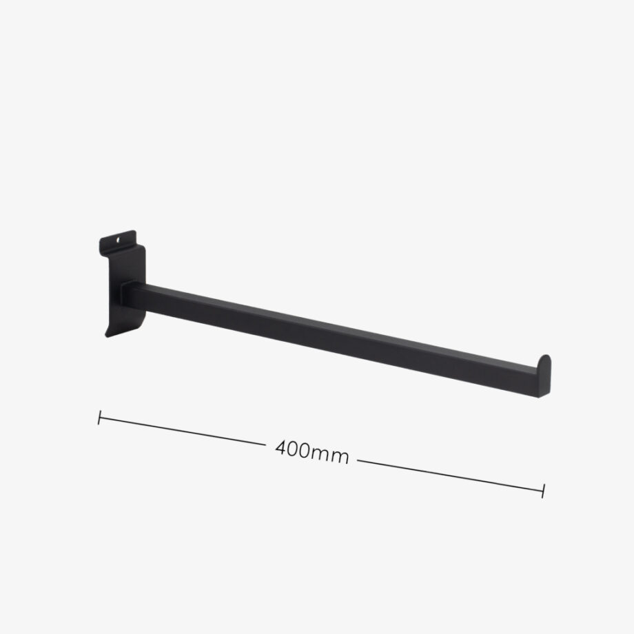 400mm Black Slatwall Straight Display Arm/Bracket Square Profile ...