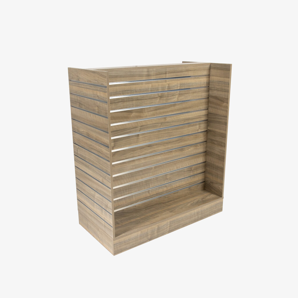 Walnut Double Sided H Frame Slatwall Gondola With Silver Inserts ...